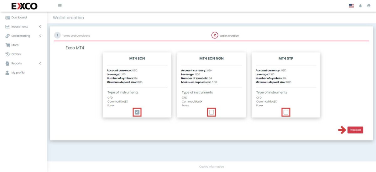 How to register, open the account and make first deposit - EXCO